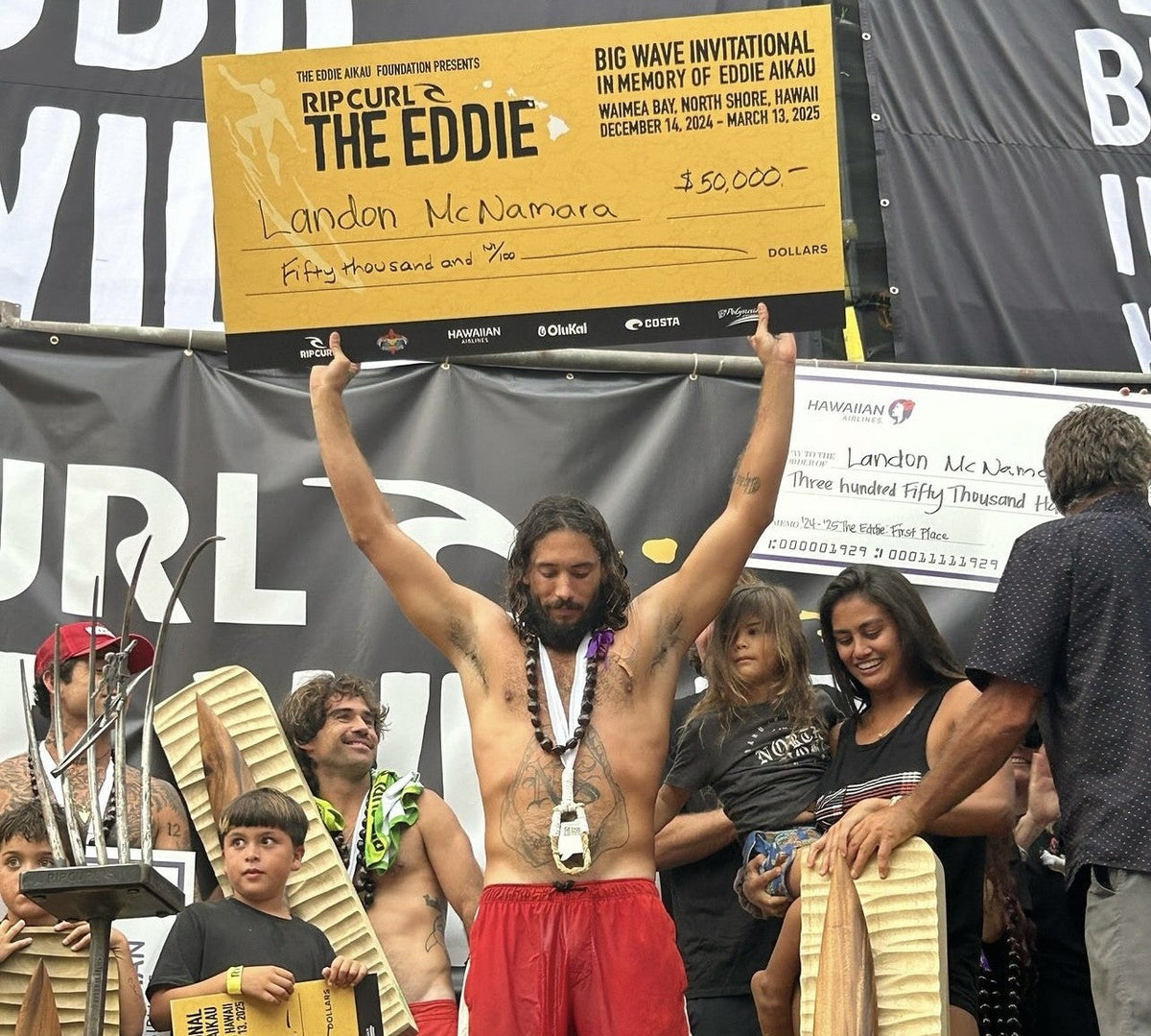 LANDON McNAMARA WINS THE EDDIE – Surf Roots